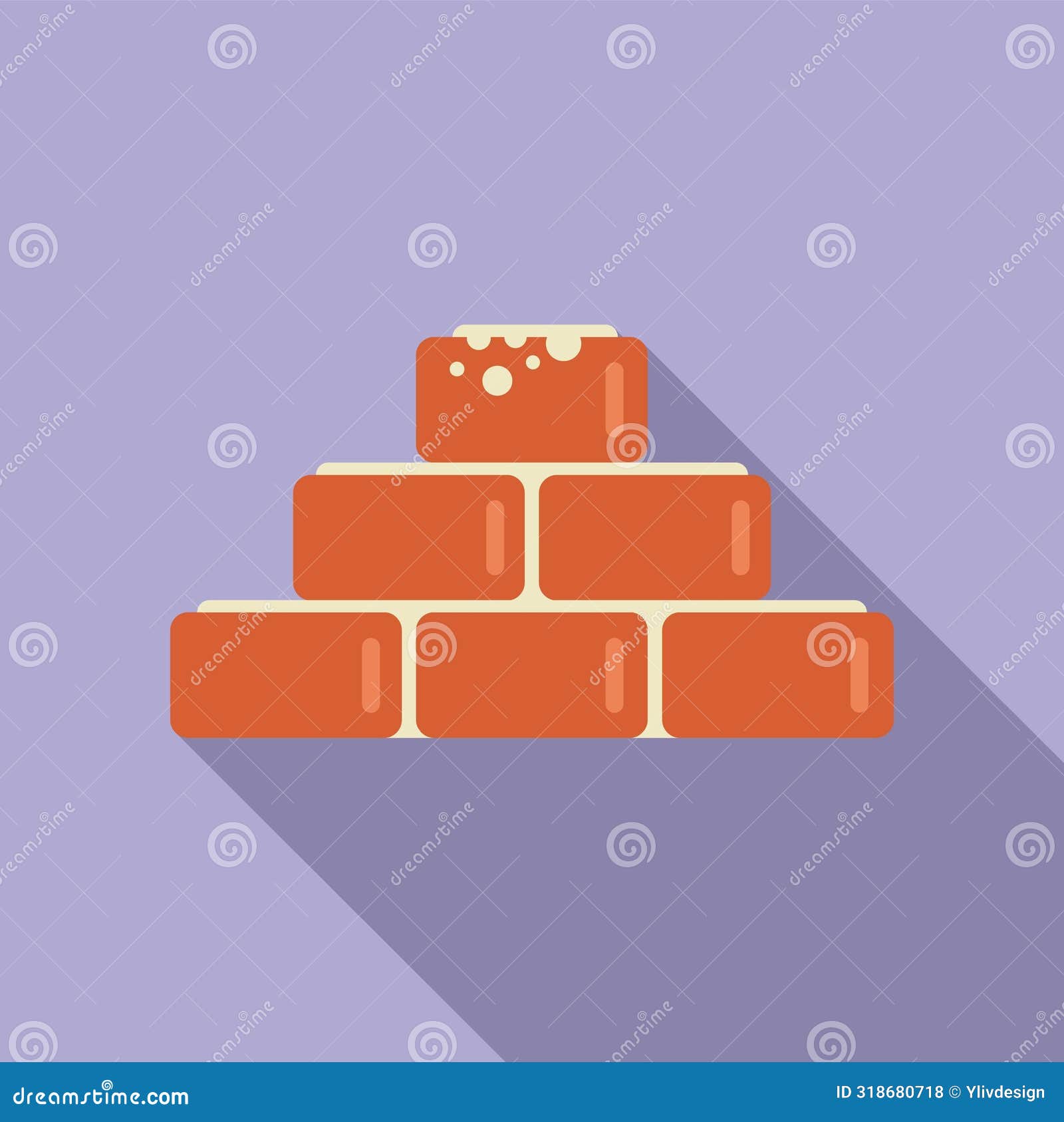 Stylized Vector Illustration of Red Bricks Stock Vector - Illustration ...