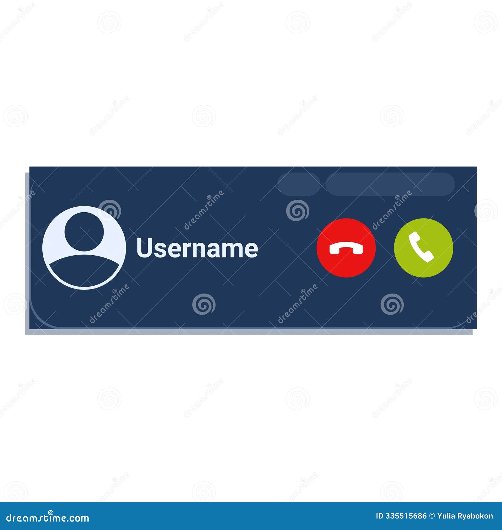 Incoming Video Call Interface Showing Username and Buttons Stock ...