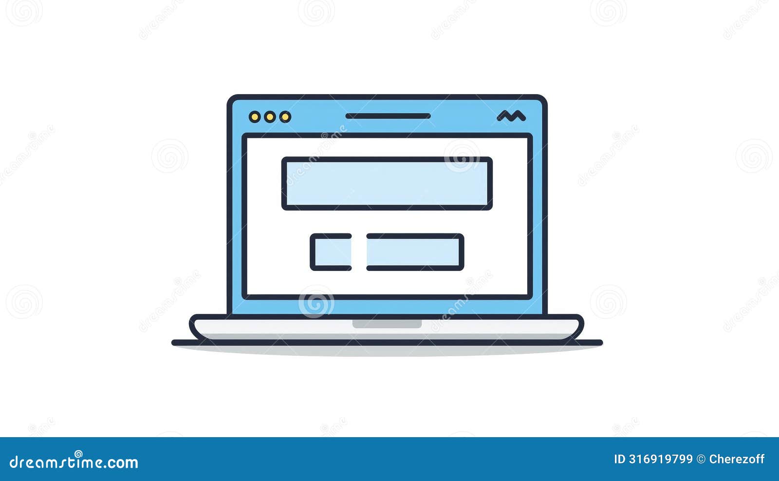 Simplified Laptop Interface Illustration Stock Illustration ...