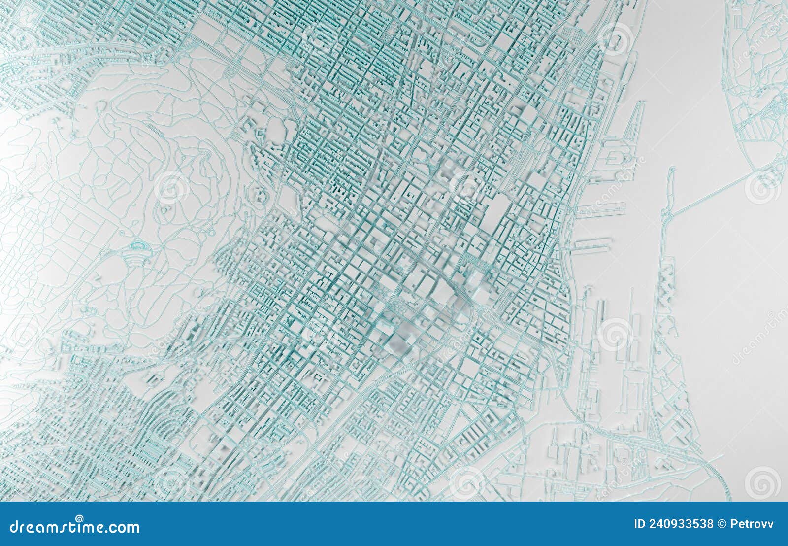 Simplified Map of the City of Montreal Aerial View Stock Illustration ...