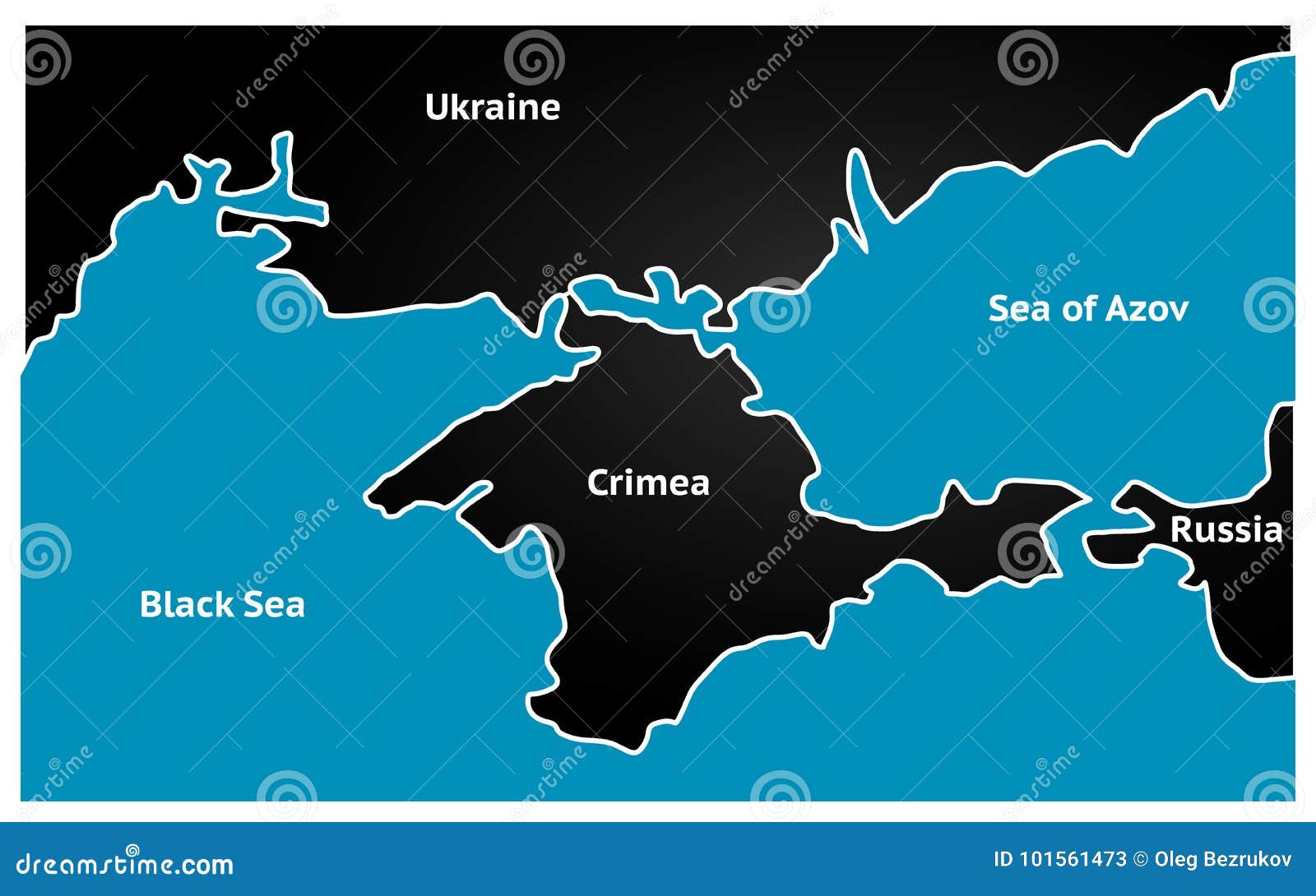 Crimea Vector Map Isolated On White Background. High-Detailed Black ...