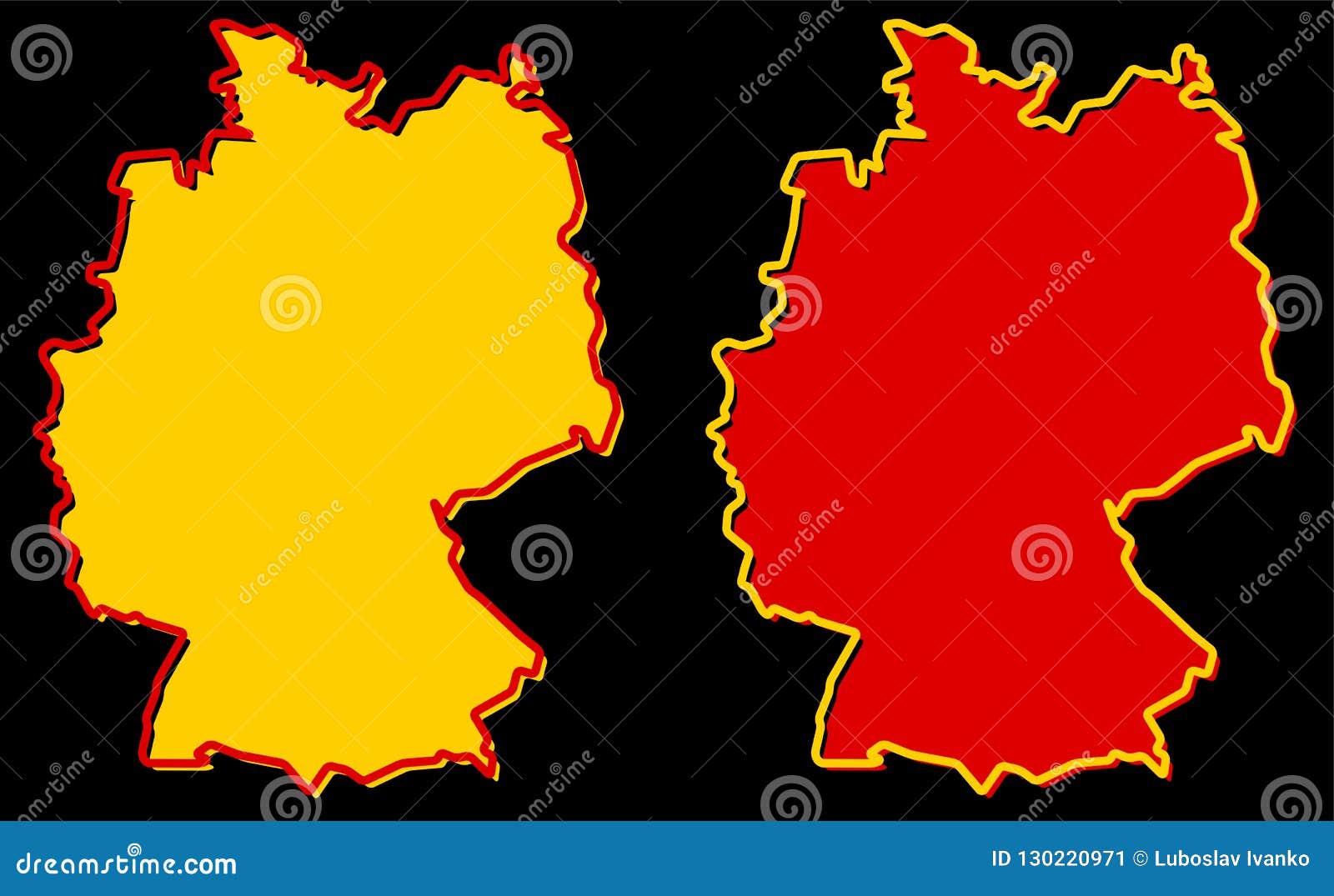 Simplified Map of Germany Outline. Fill and Stroke are National Stock ...