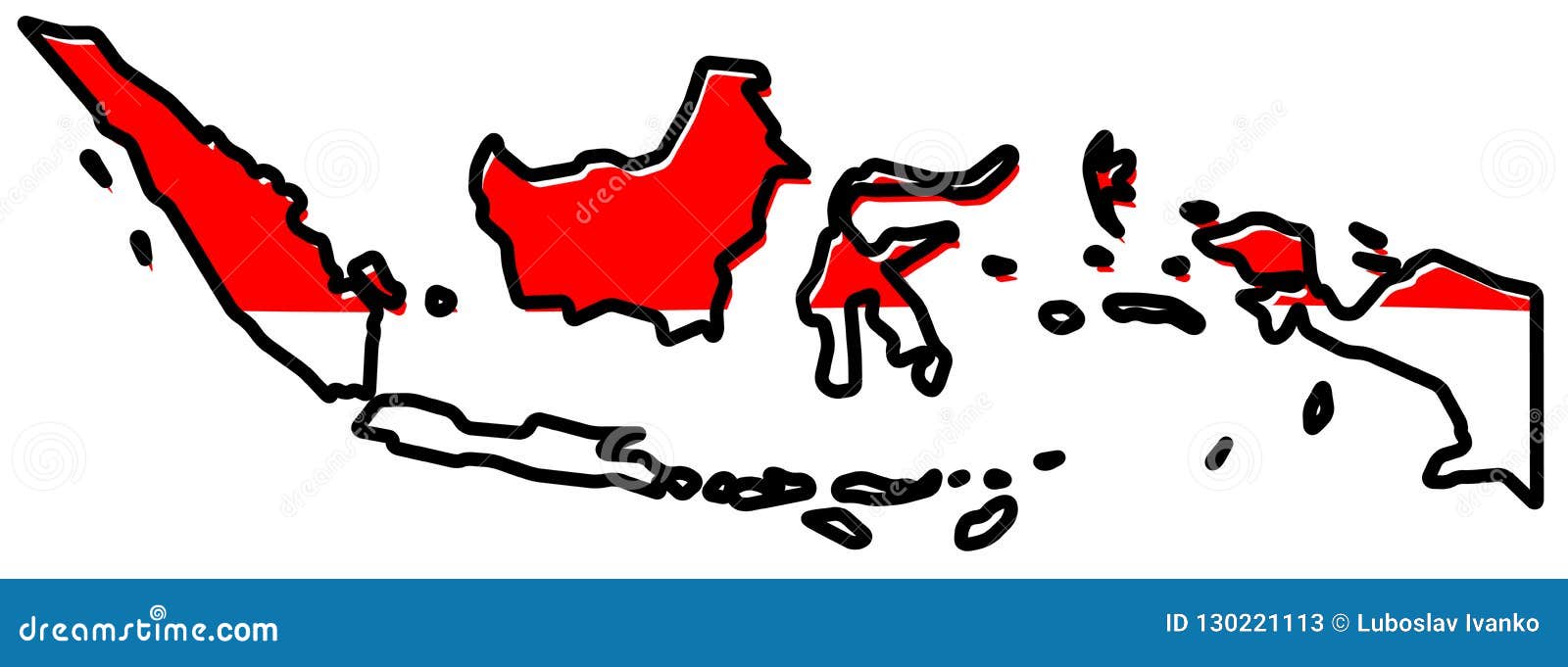 Indonesia - Outline Map Cartoon Vector | CartoonDealer.com #104340711