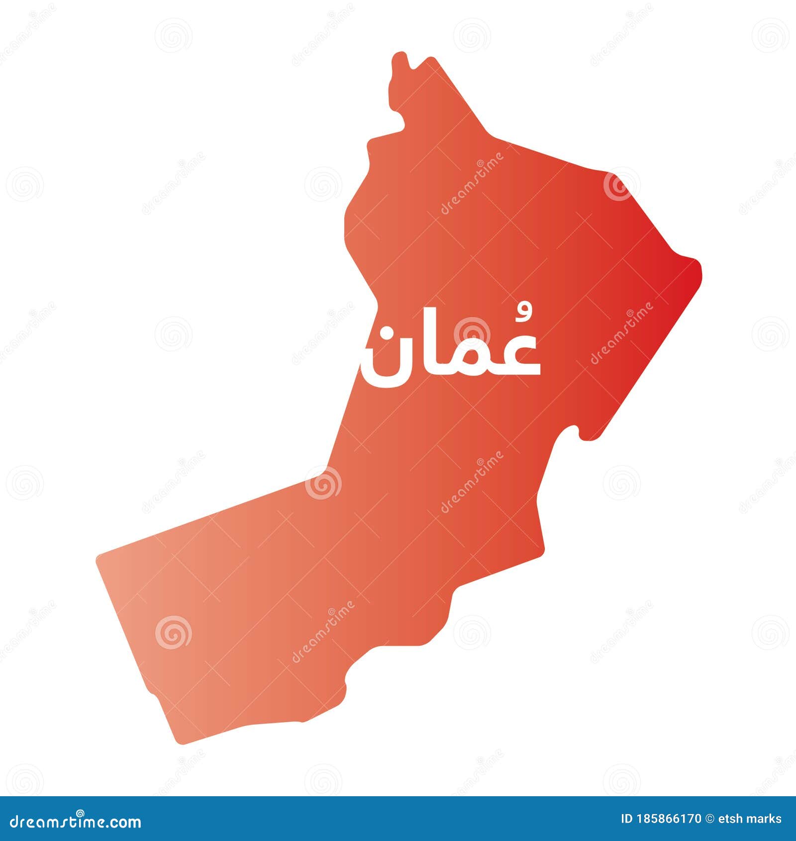 Simplified Map of the Sultanate of Oman Stock Vector - Illustration of ...