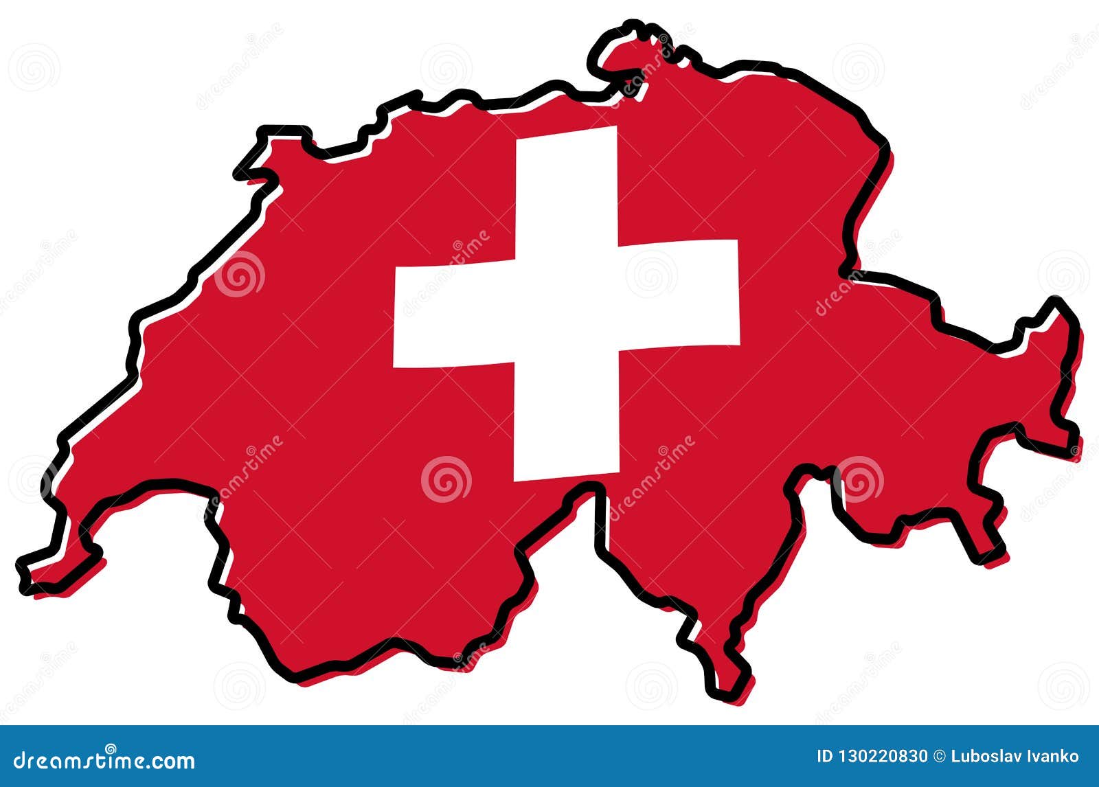 Switzerland - Outline Map Cartoon Vector | CartoonDealer.com #108896397
