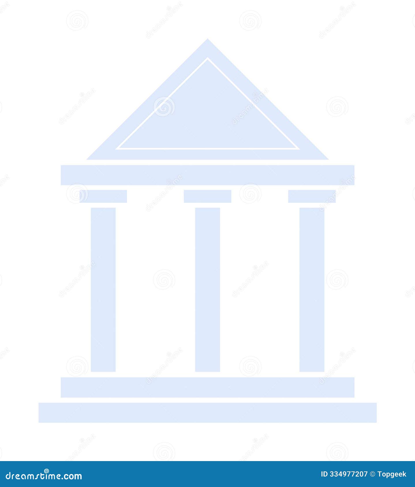Simplified Outline Of Classical Building With Columns And Triangle Roof ...