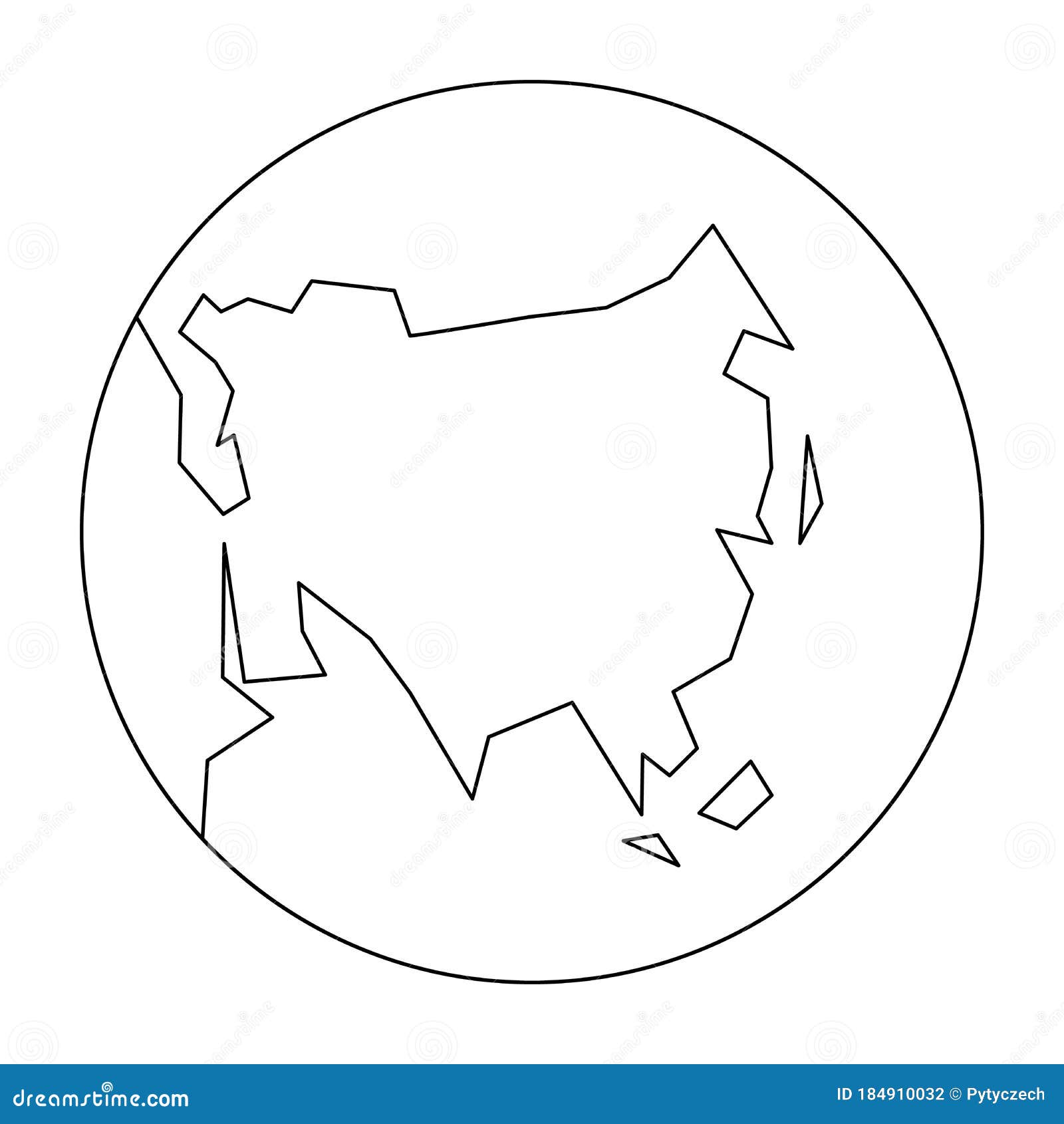 Asia Simplified Map Vector Illustration | CartoonDealer.com #87375934