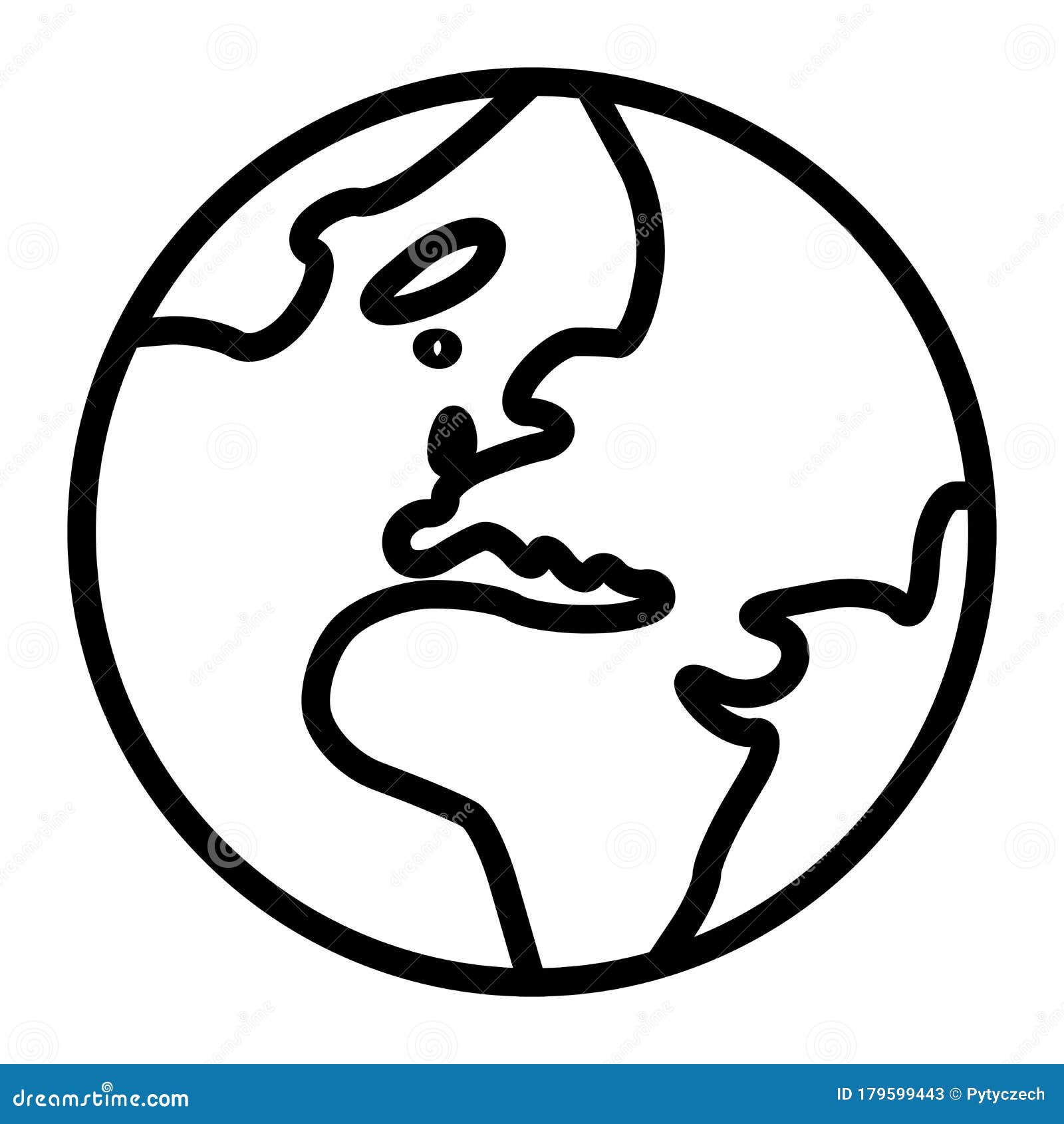 Simplified Outline Earth Globe with Map of World Focused on Europe ... Simplified Outline Earth Globe with Map of World Focused on Europe ...