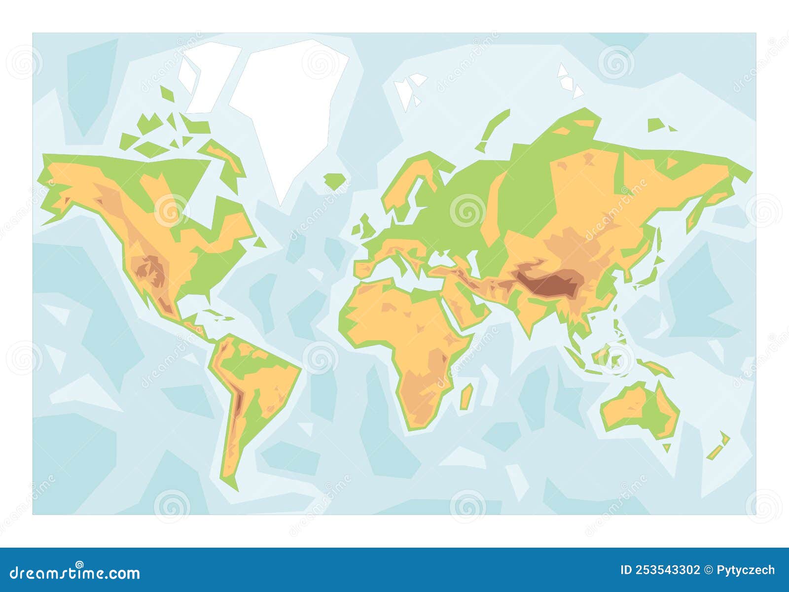 Printable Blank World Physical Map