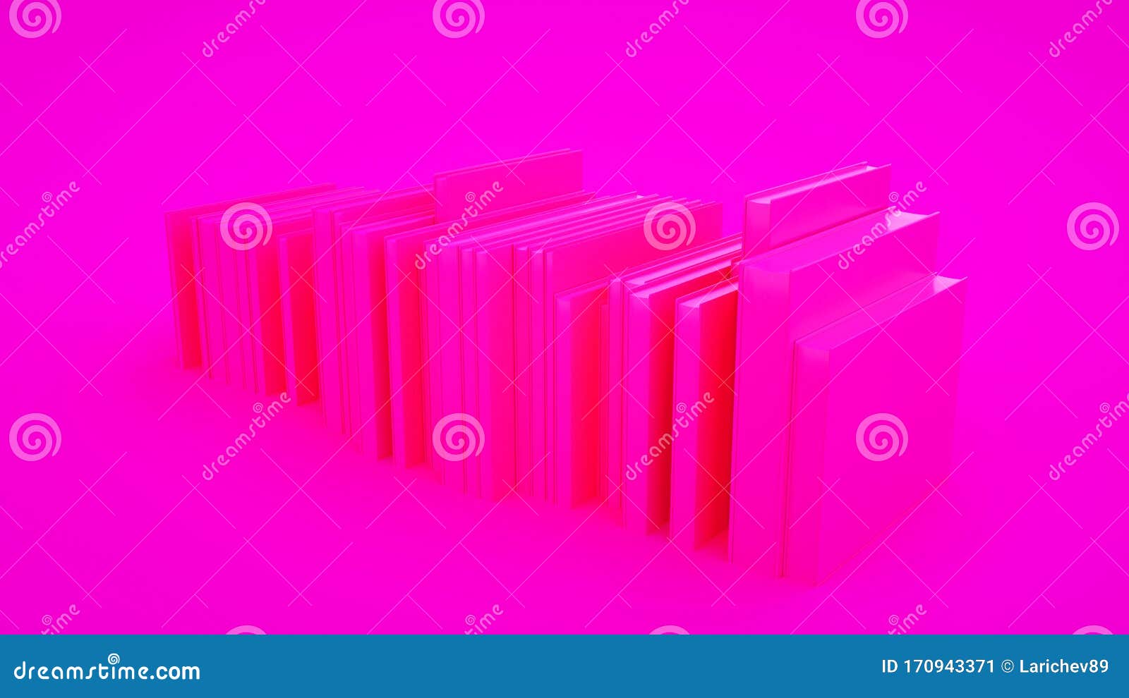 Simplified Pink Stack of Books. 3d Illustration Stock Illustration ...