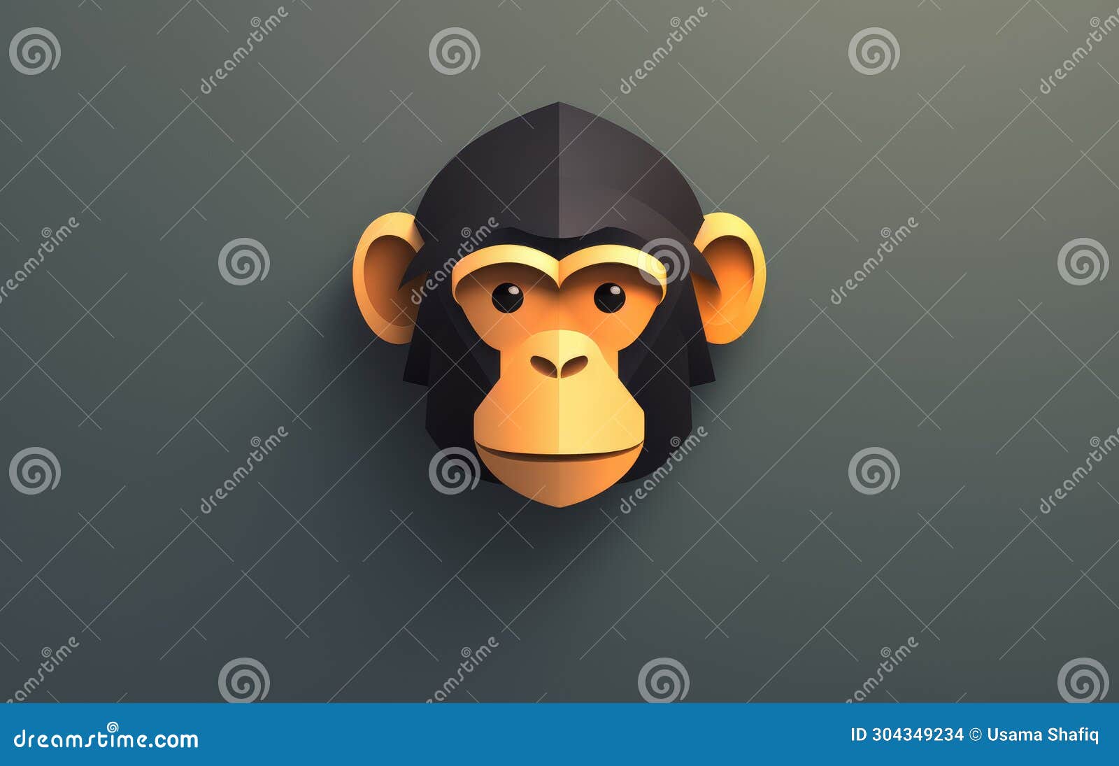 A Simplified yet Powerful Chimpanzee Icon. Generative AI Stock ...