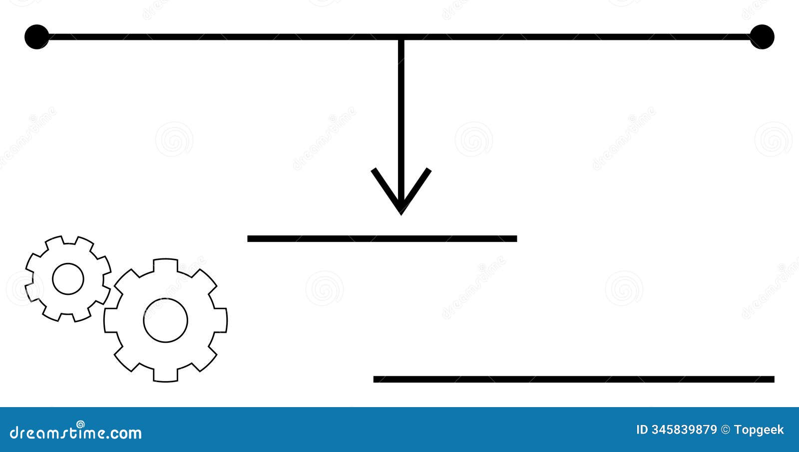 Simplified Process Flow with Gears and Arrow Indicating Sequential ...