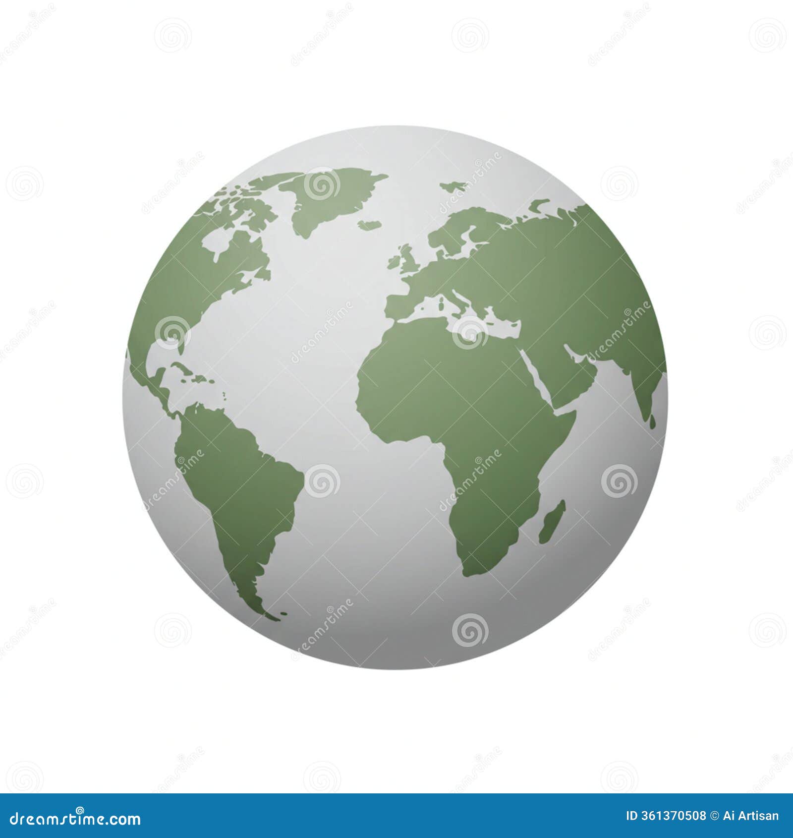 A Simplified Representation of a Globe Showing Continents in Green ...