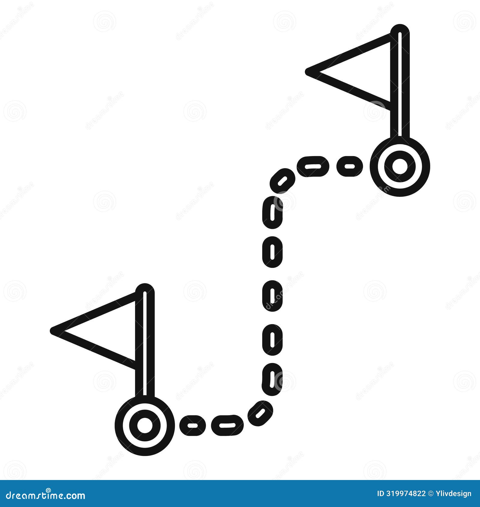 Simplified Route Map Icon Illustration Stock Illustration ...