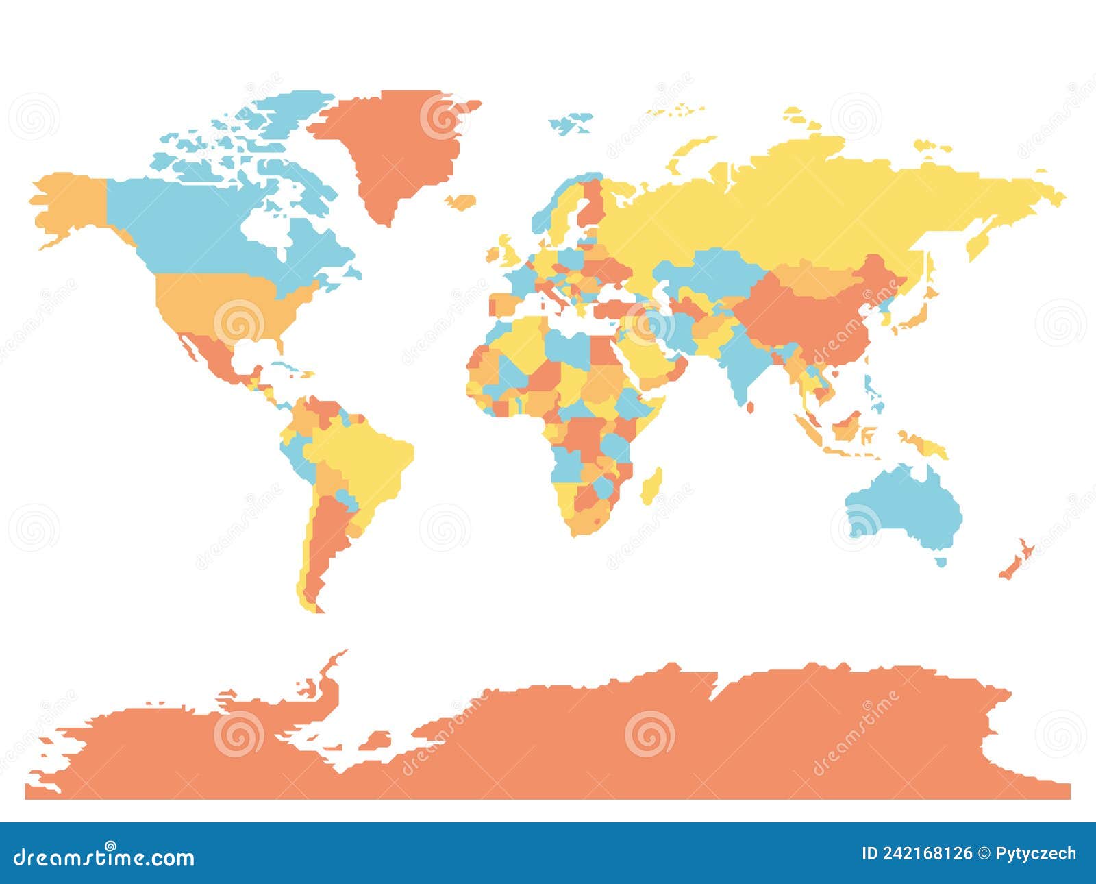 Simplified Smooth Border World Map Stock Vector - Illustration of ...