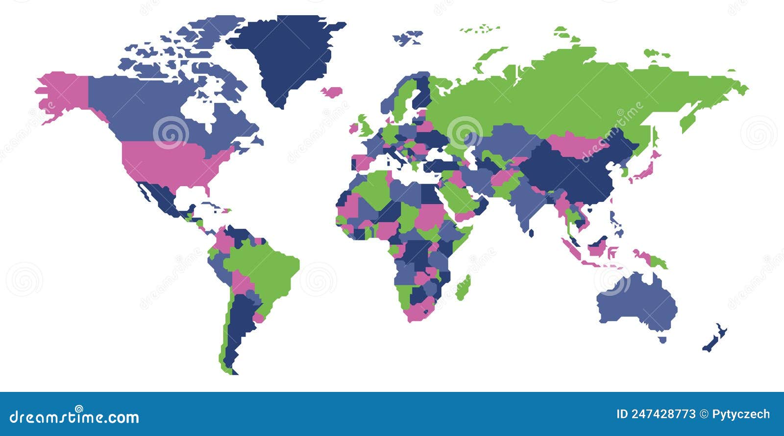 Simplified Smooth Border World Map Stock Vector - Illustration of ...