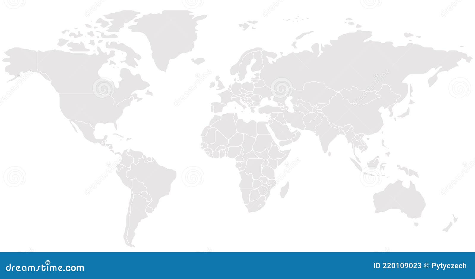 Simplified Smooth Border World Map Stock Vector - Illustration of ...