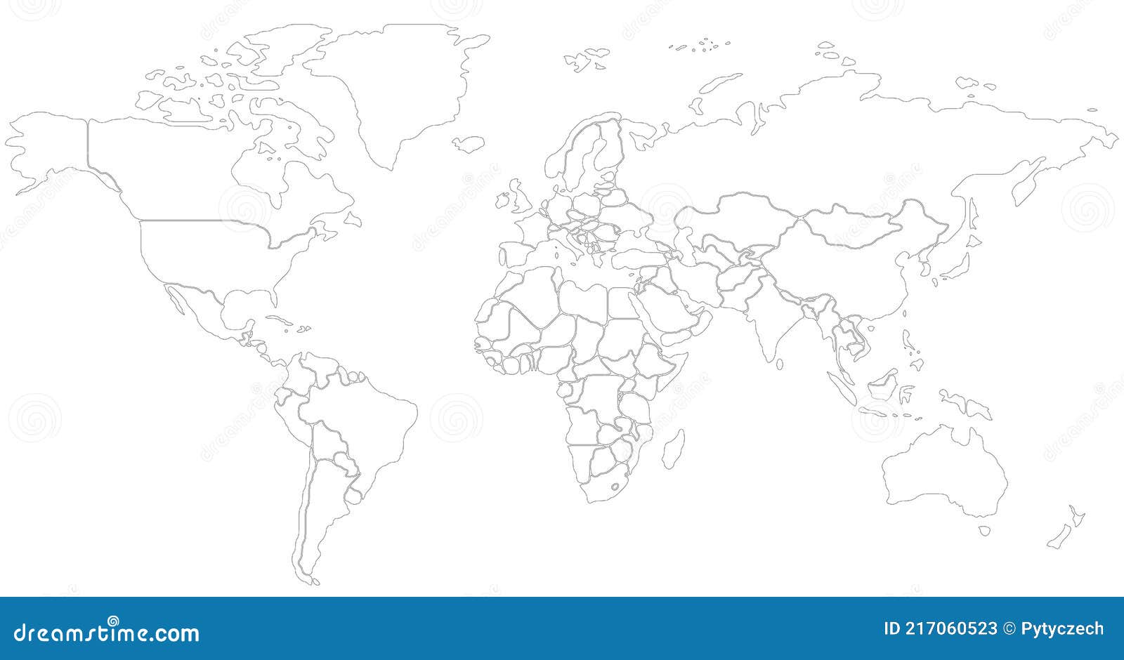 Simplified Smooth Border World Map Cartoon Vector | CartoonDealer.com ...