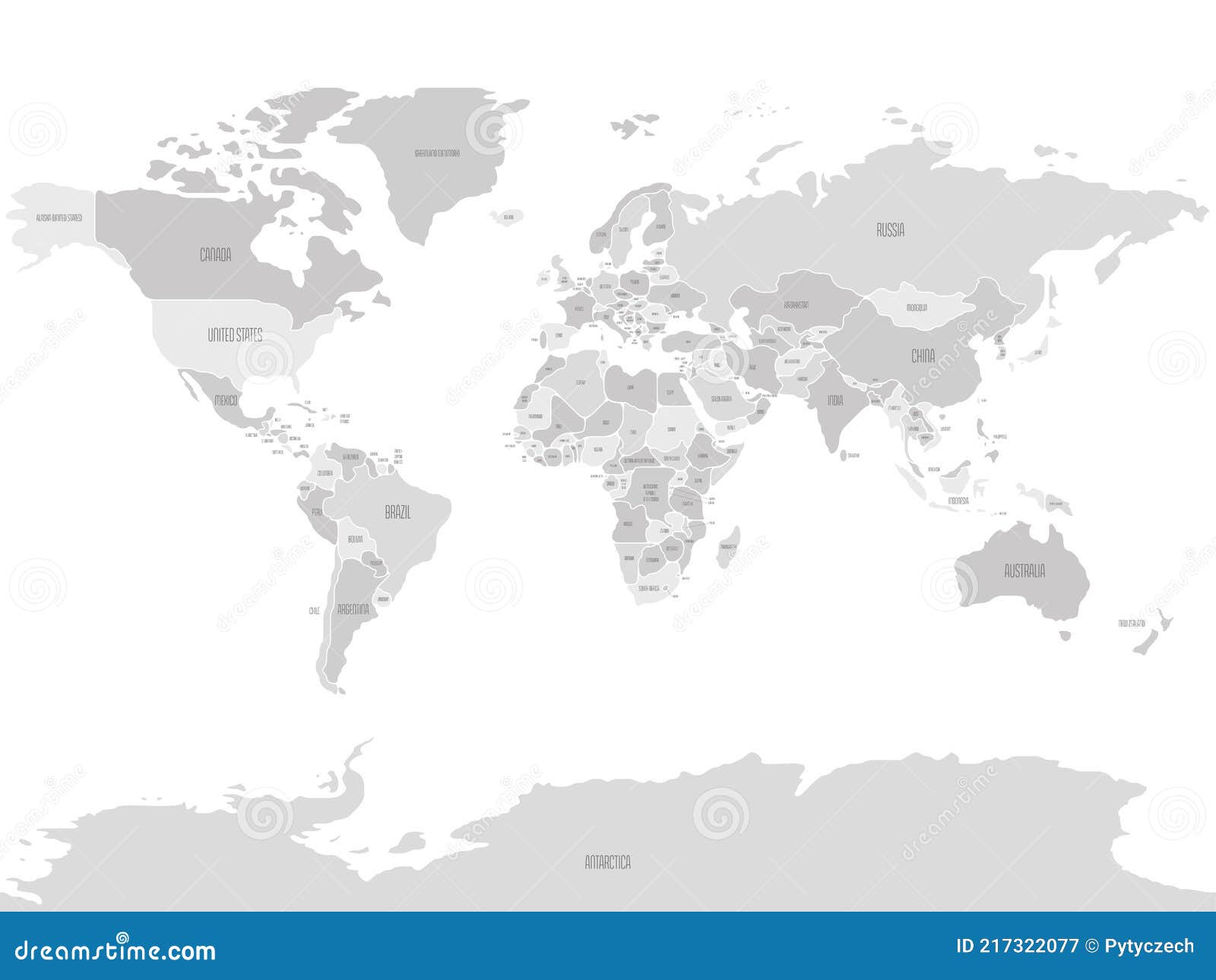 Simplified Smooth Border World Map Stock Vector - Illustration of ...