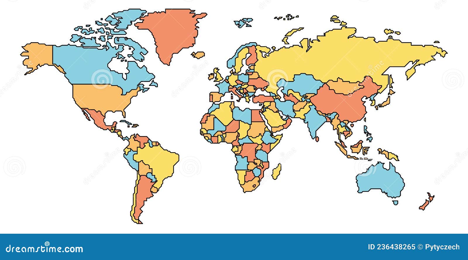 Simplified Smooth Border World Map Stock Vector - Illustration of world ... Simplified Smooth Border World Map Stock Vector - Illustration of world ...