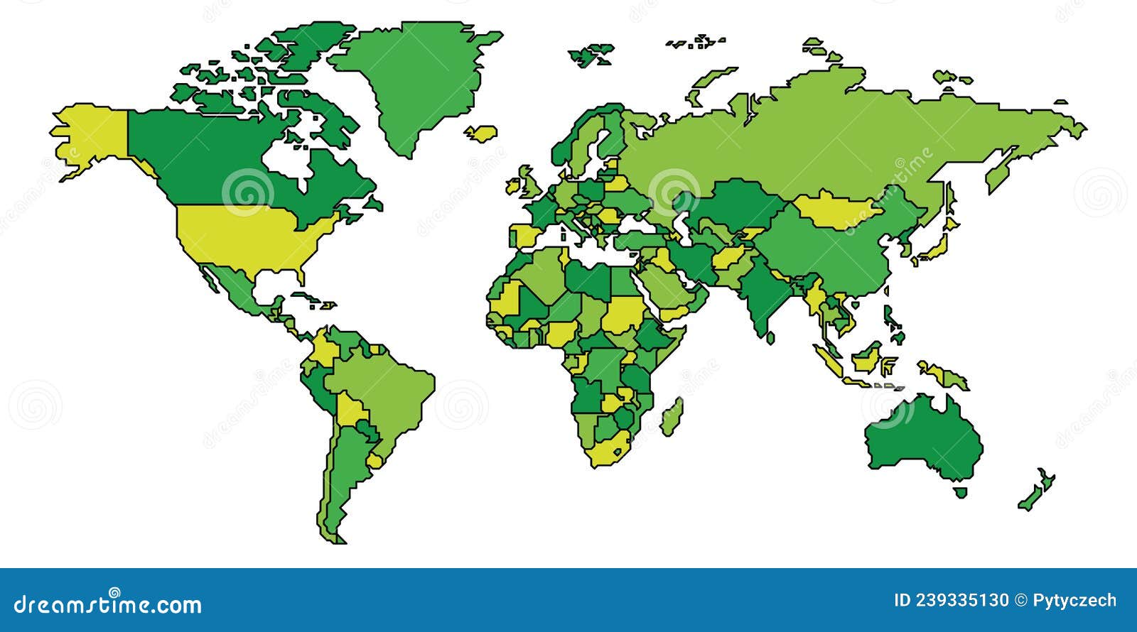 Simplified Smooth Border World Map Vector Illustration | CartoonDealer ...