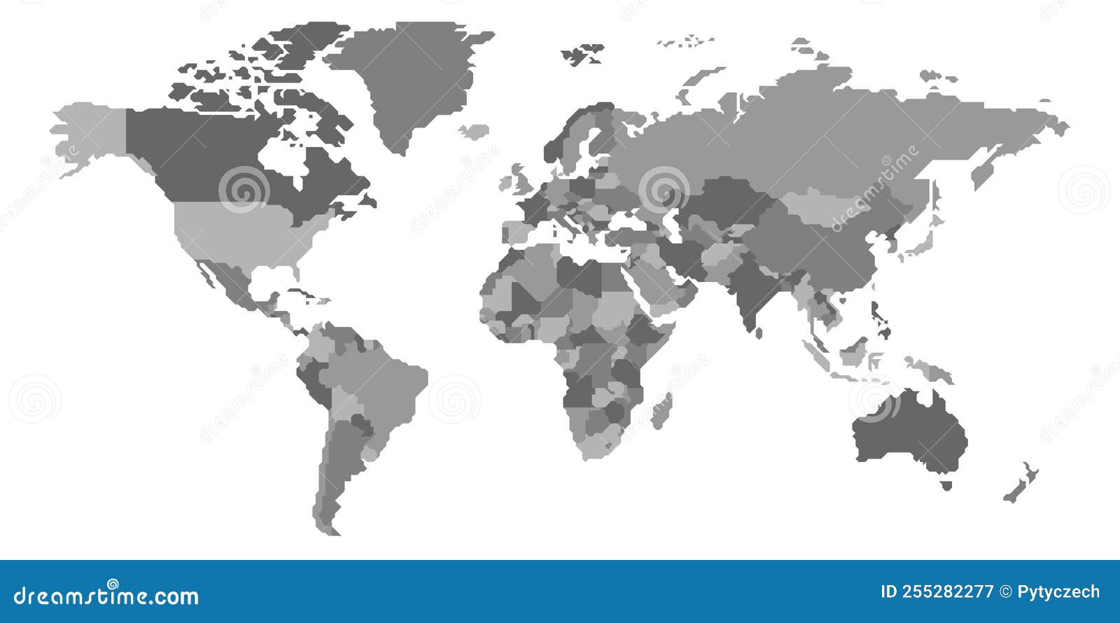 Simplified Smooth Border World Map Stock Vector - Illustration of state ...