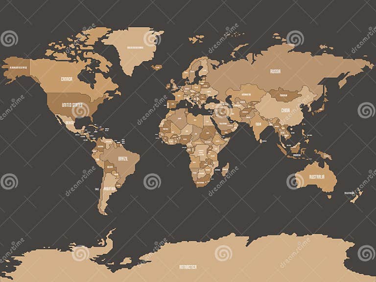 Simplified Smooth Border World Map Stock Vector - Illustration of ...