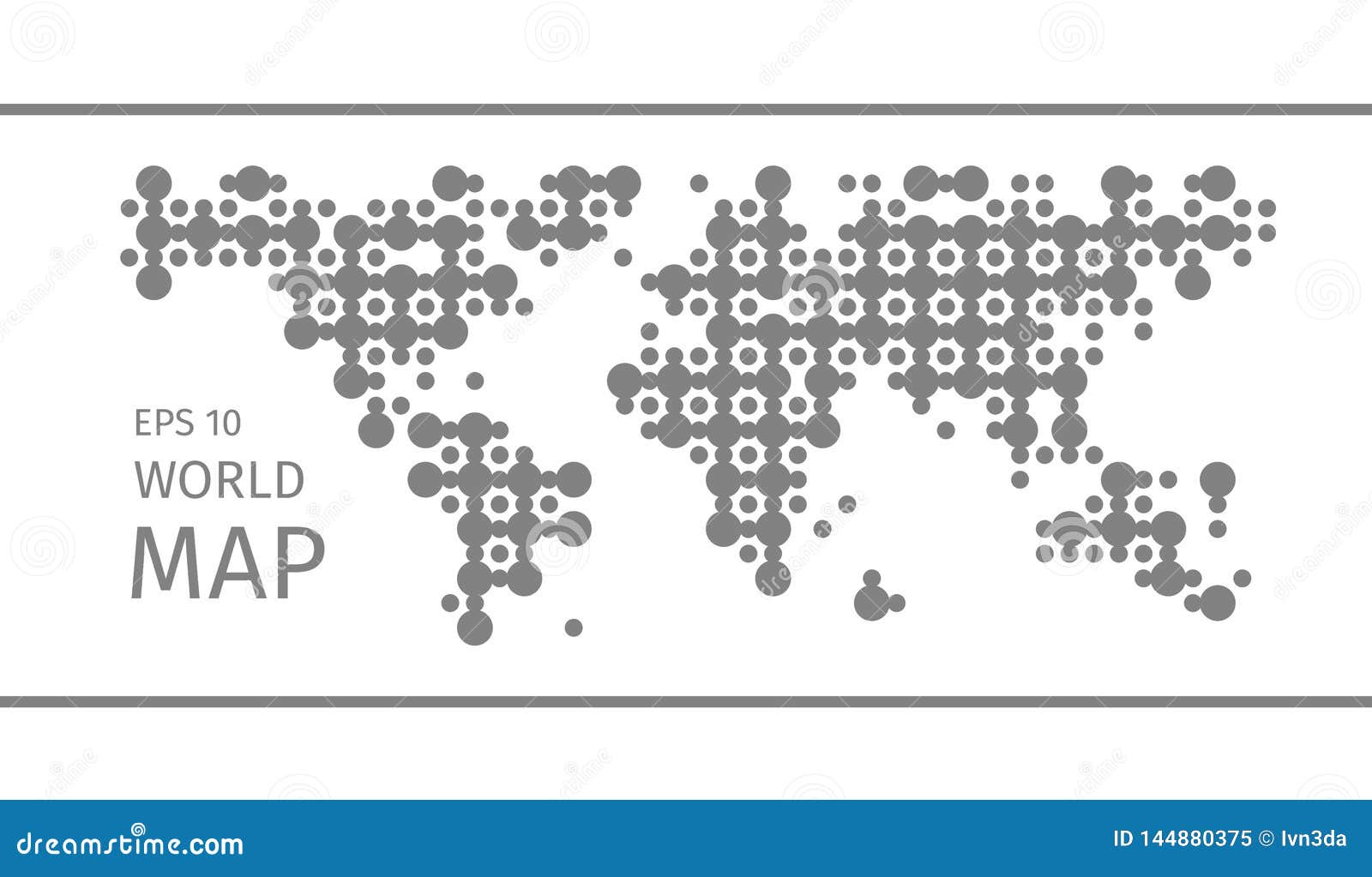 Simplified Symbolic Dotted World Map Stock Vector - Illustration of ...