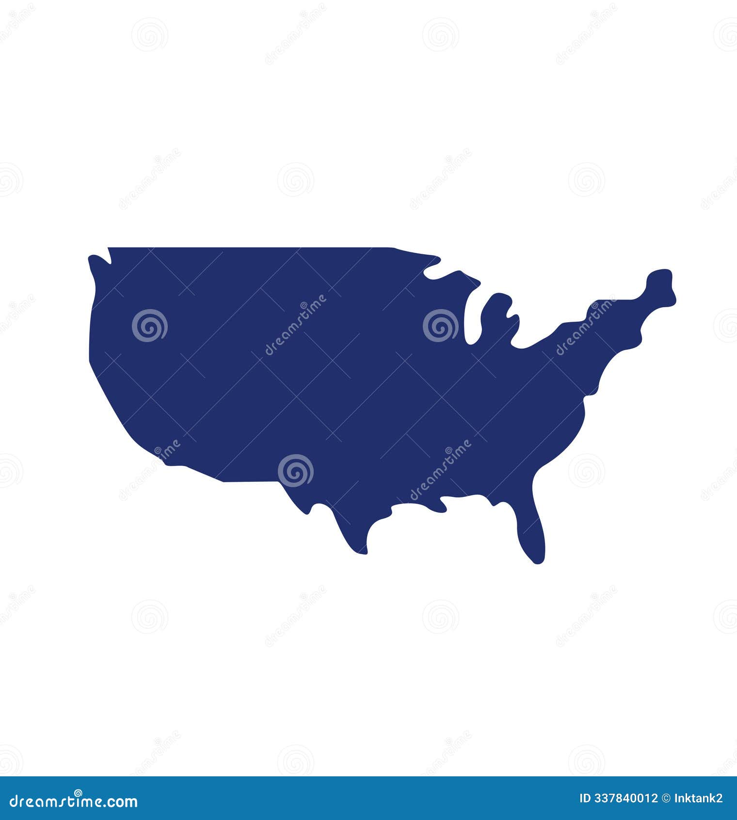 Simplified Usa America Map Shape Stock Vector - Illustration of july ...