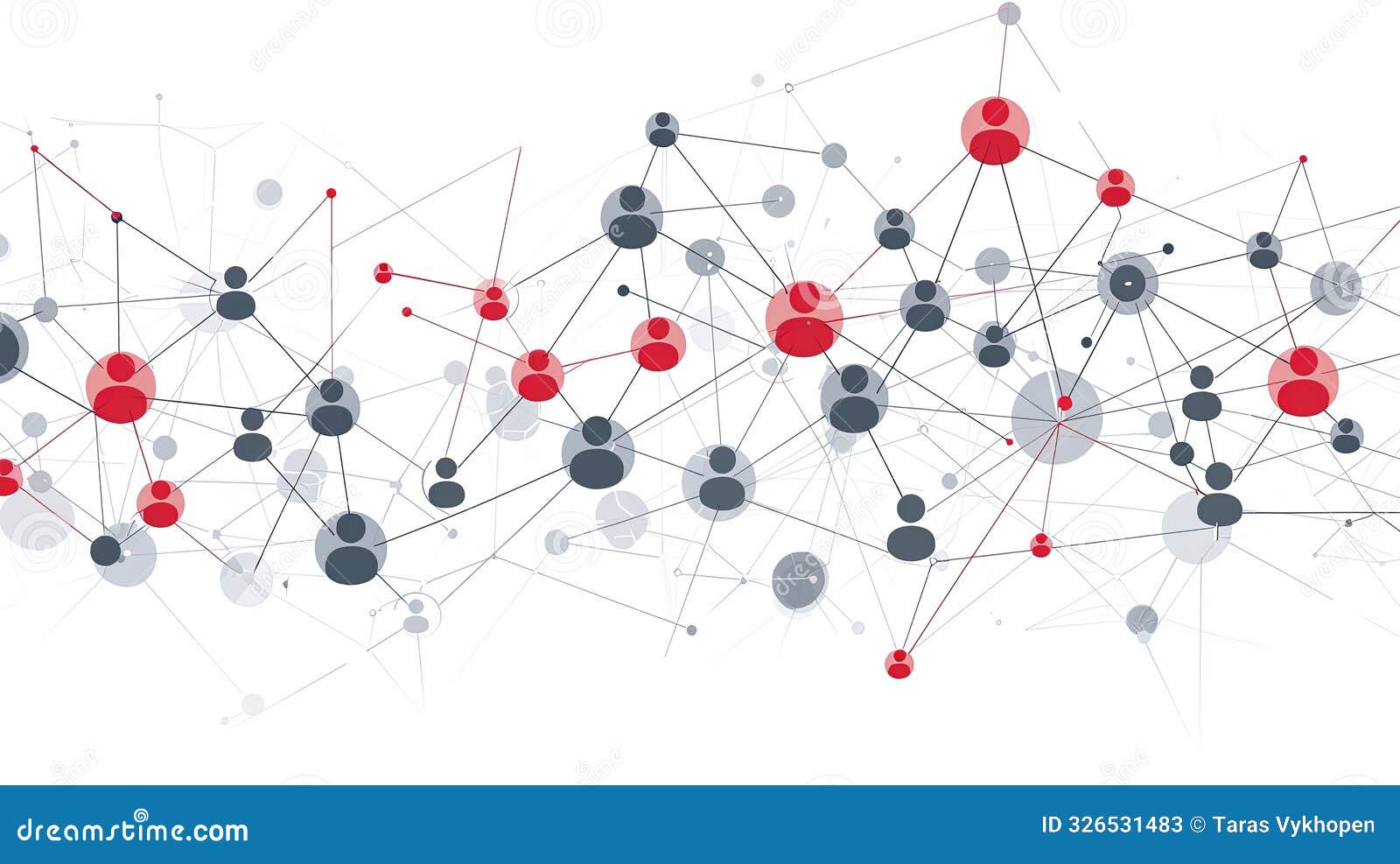 A Simplified Visual Depiction Of A Social Network Connection Using Red ...