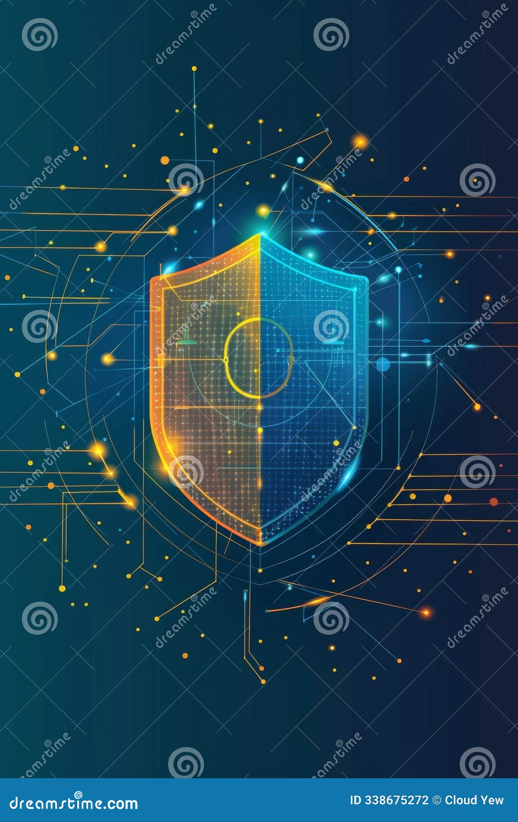 Simplified Visual of Digital Protection. Stock Illustration ...