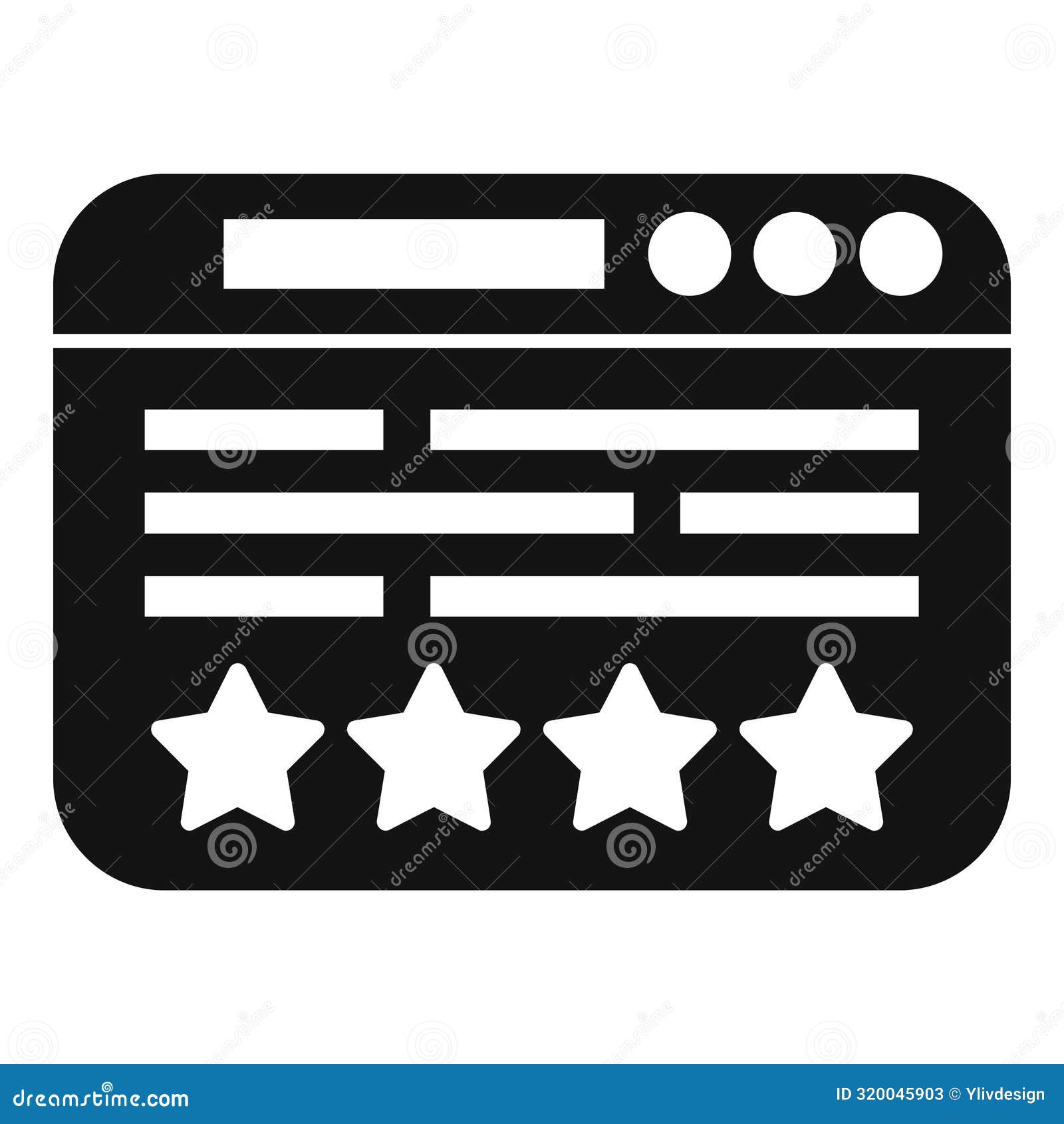 Black and White Web Browser Rating Concept Icon Stock Vector ...