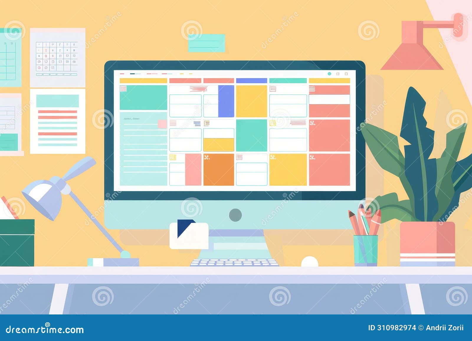 Simplified Weekly Schedule Illustration Stock Photo - Image of design ...