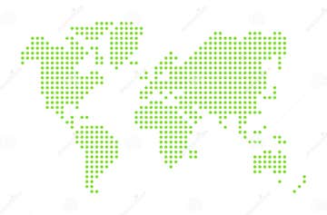 Simplified World Map Drawn with Round Dots. Vector Illustration Stock ...
