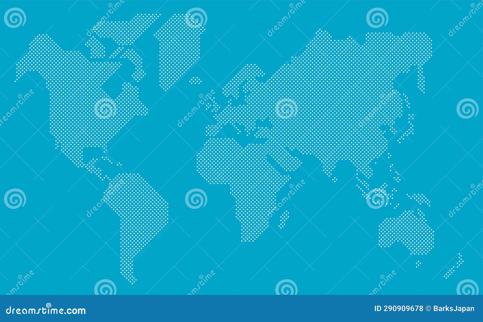 Simplified World Map Drawn with Round Dots. Stock Vector - Illustration ...
