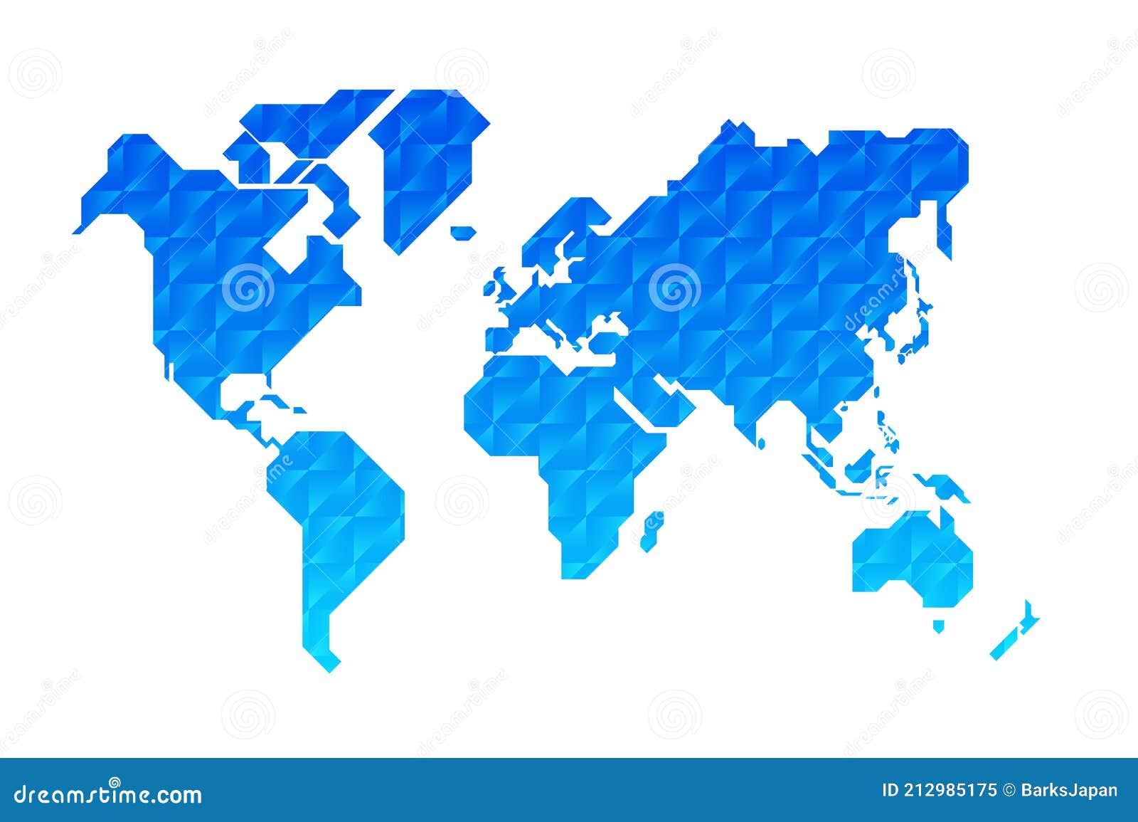 Simplified World Map Divided To Six Continents In Different Colors ...