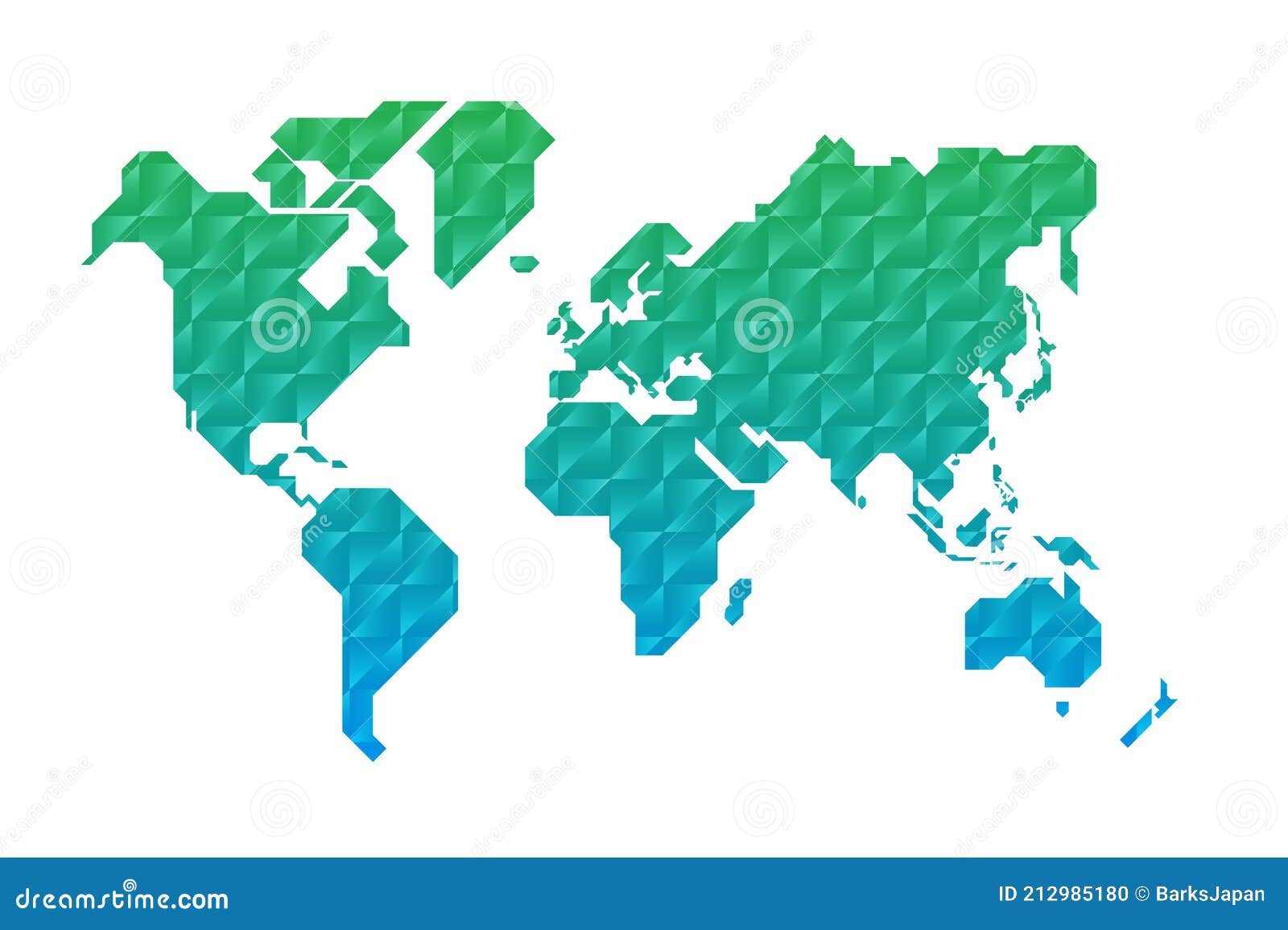 Simplified World Map Drawn with Sharp Straight Lines Stock Vector ...