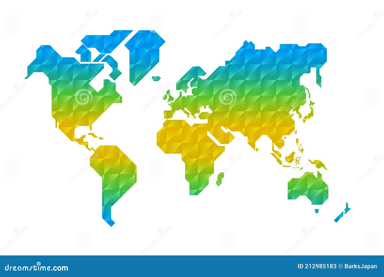 Simplified World Map Drawn with Sharp Straight Lines Stock Vector ...