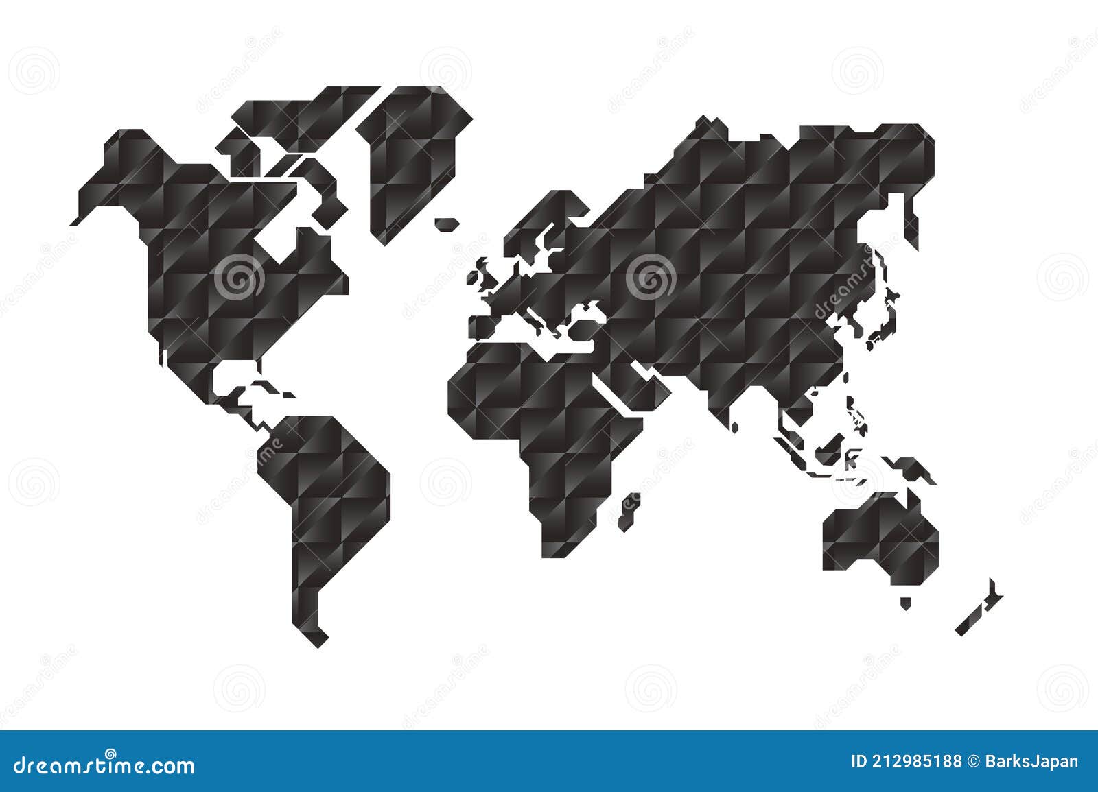 Simplified World Map Divided To Six Continents In Different Colors ...