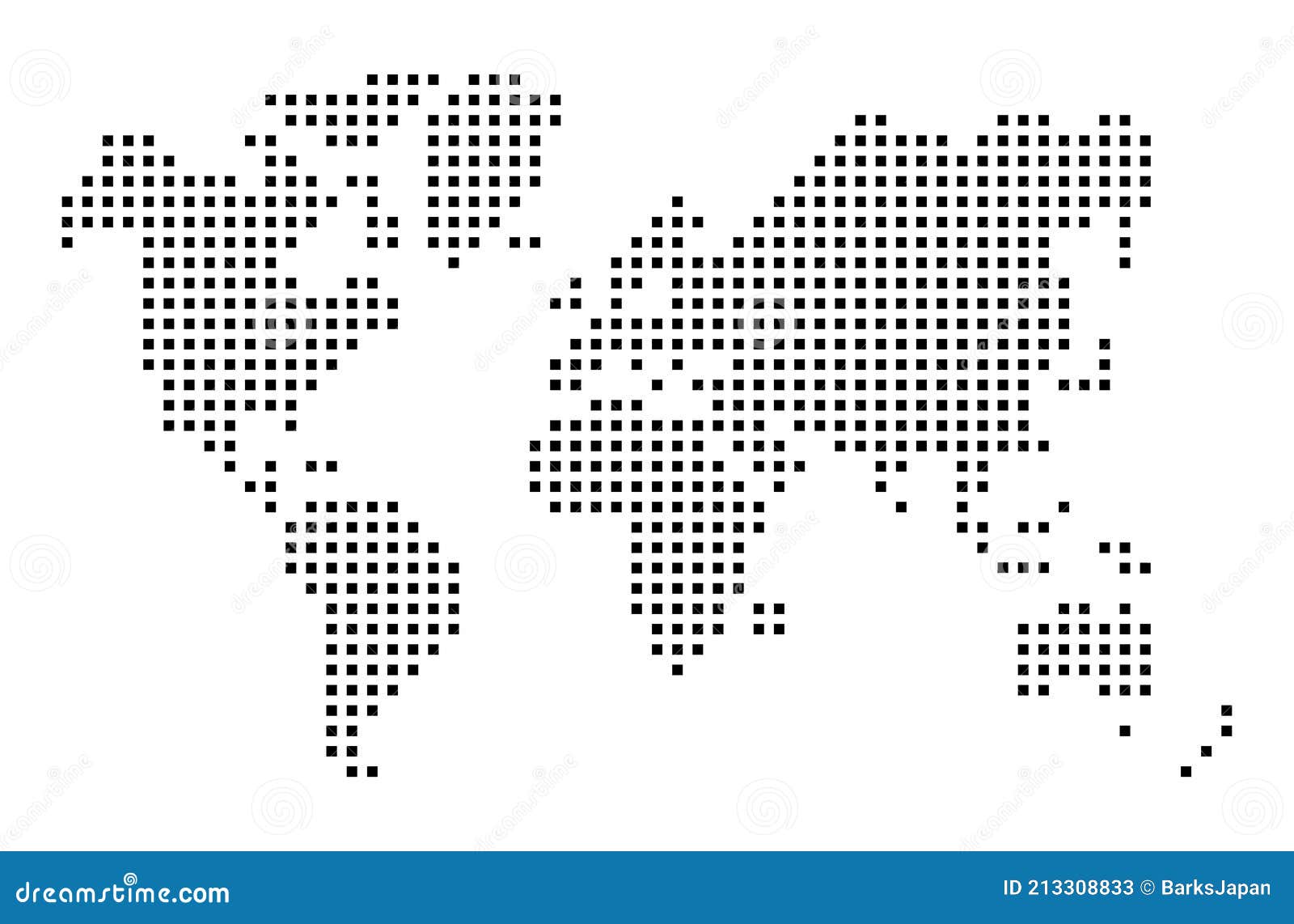 Simplified World Map Drawn with Square Dots . Vector Illustration Stock ...