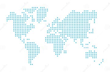 Simplified World Map Drawn with Square Dots . Vector Illustration Stock ...