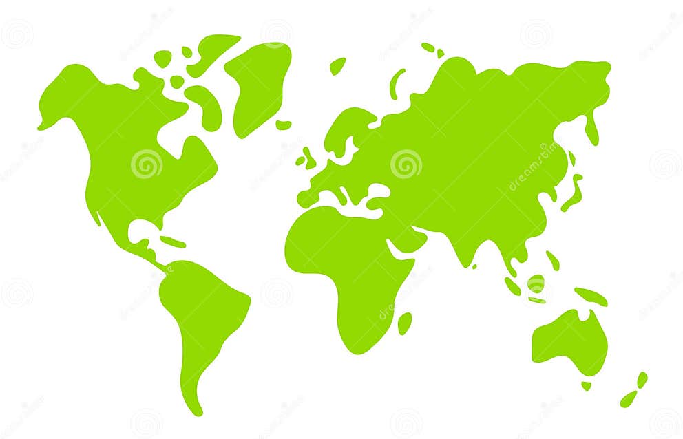 Simplified World Map Vector Illustration Stock Vector - Illustration of ...