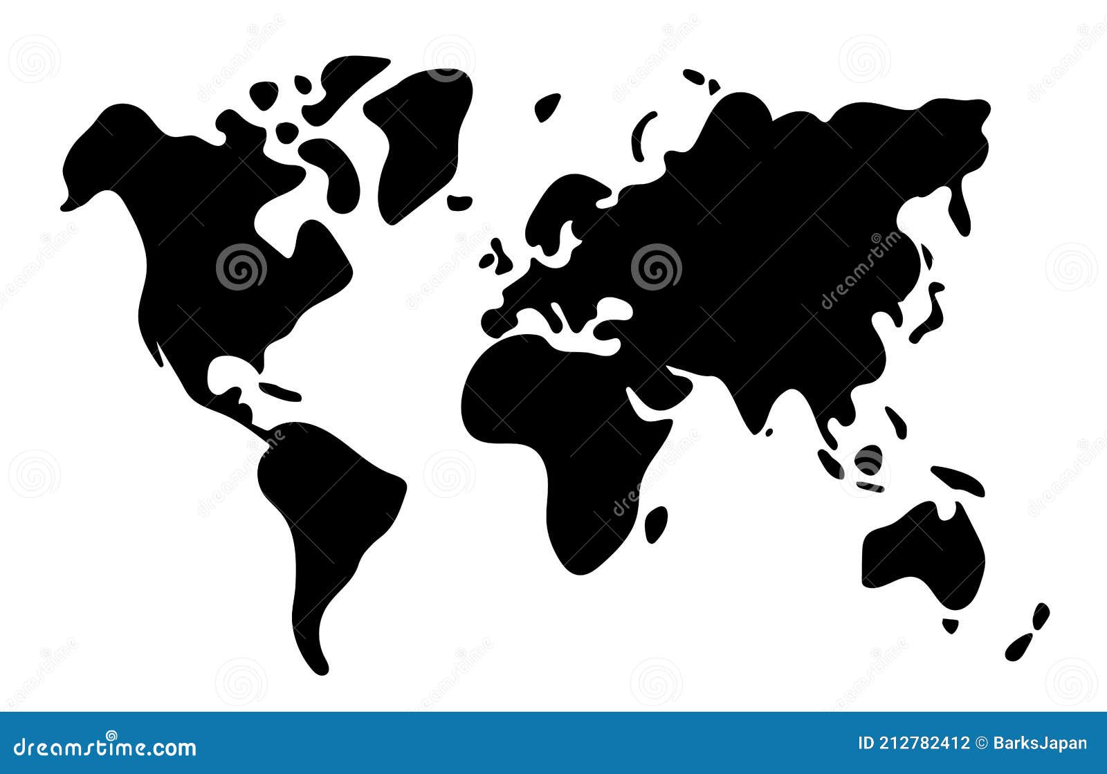 Simplified World Map Vector Illustration Stock Vector - Illustration of ...