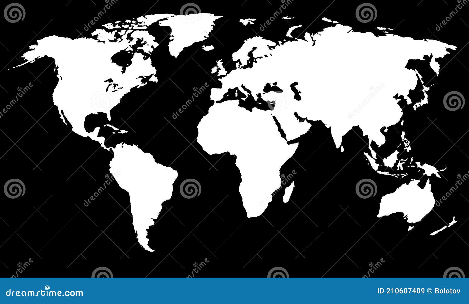 Simplified World Map Vector Illustration. Can Use As Overlay Mask or ...