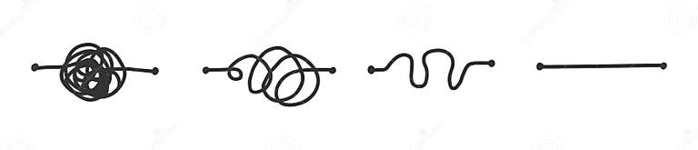 Simplify Concept Simplification Streamlining Process Straight and Curve Line Vector Illustration ...