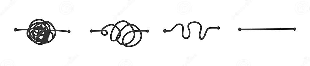 Simplify Concept Simplification Streamlining Process Straight and Curve Line Vector Illustration ...