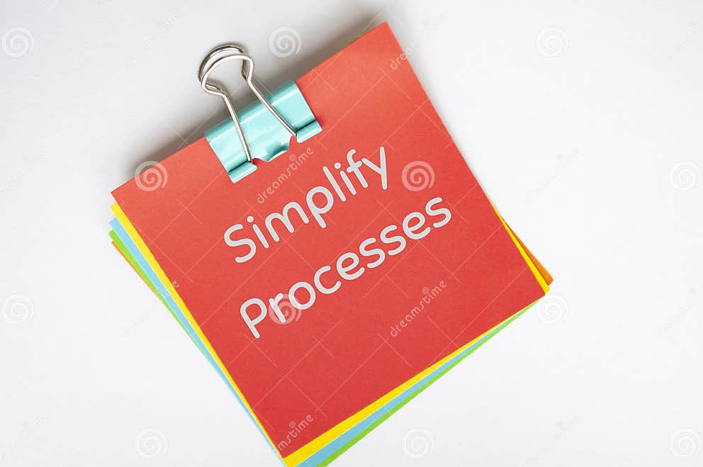 Simplify Processes Text on Red Notepad on White Background Stock Photo ... Simplify Processes Text on Red Notepad on White Background Stock Photo ...