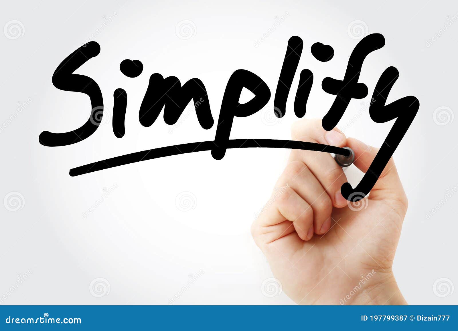 Simplify text with marker stock image. Image of easy - 197799387
