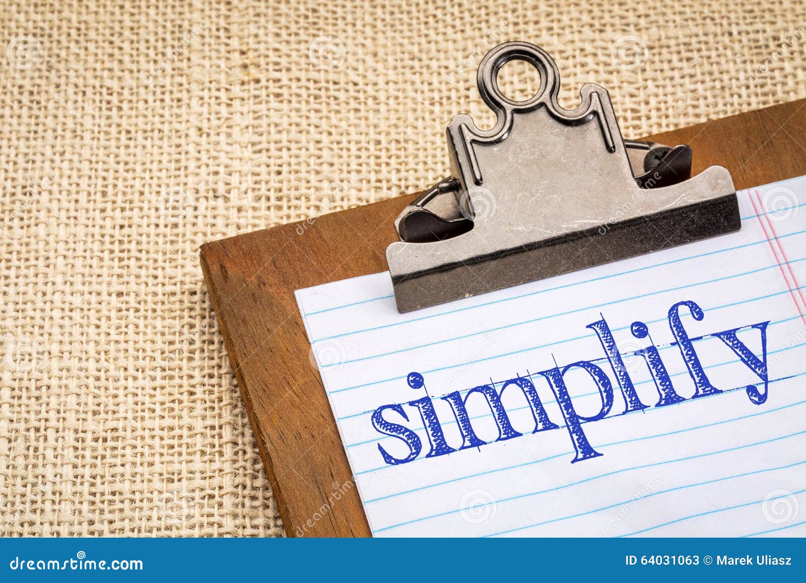 Simplify Word on a Clipboard Stock Image - Image of efficiency ...