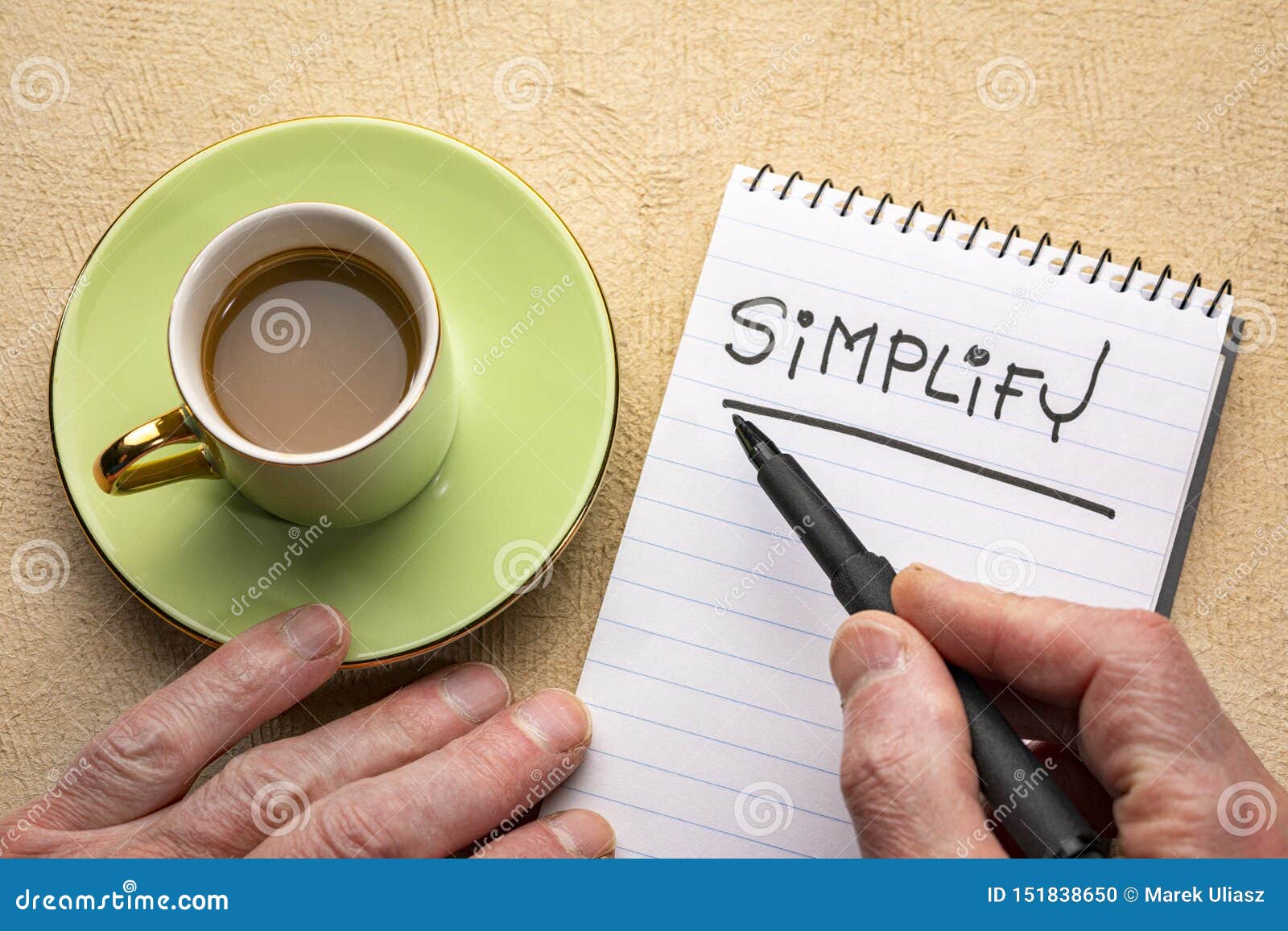 Simplify Word - Handwriting in a Notebook Stock Photo - Image of ...